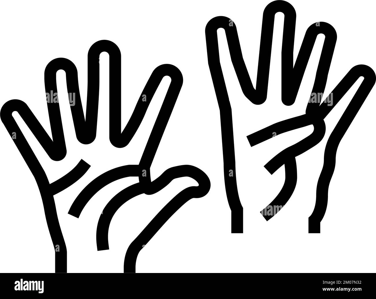 nine number hand gesture line icon vector illustration Stock Vector ...