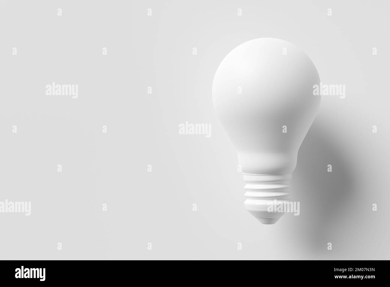 White light bulb on white background. 3D rendering. Creative thinking ...