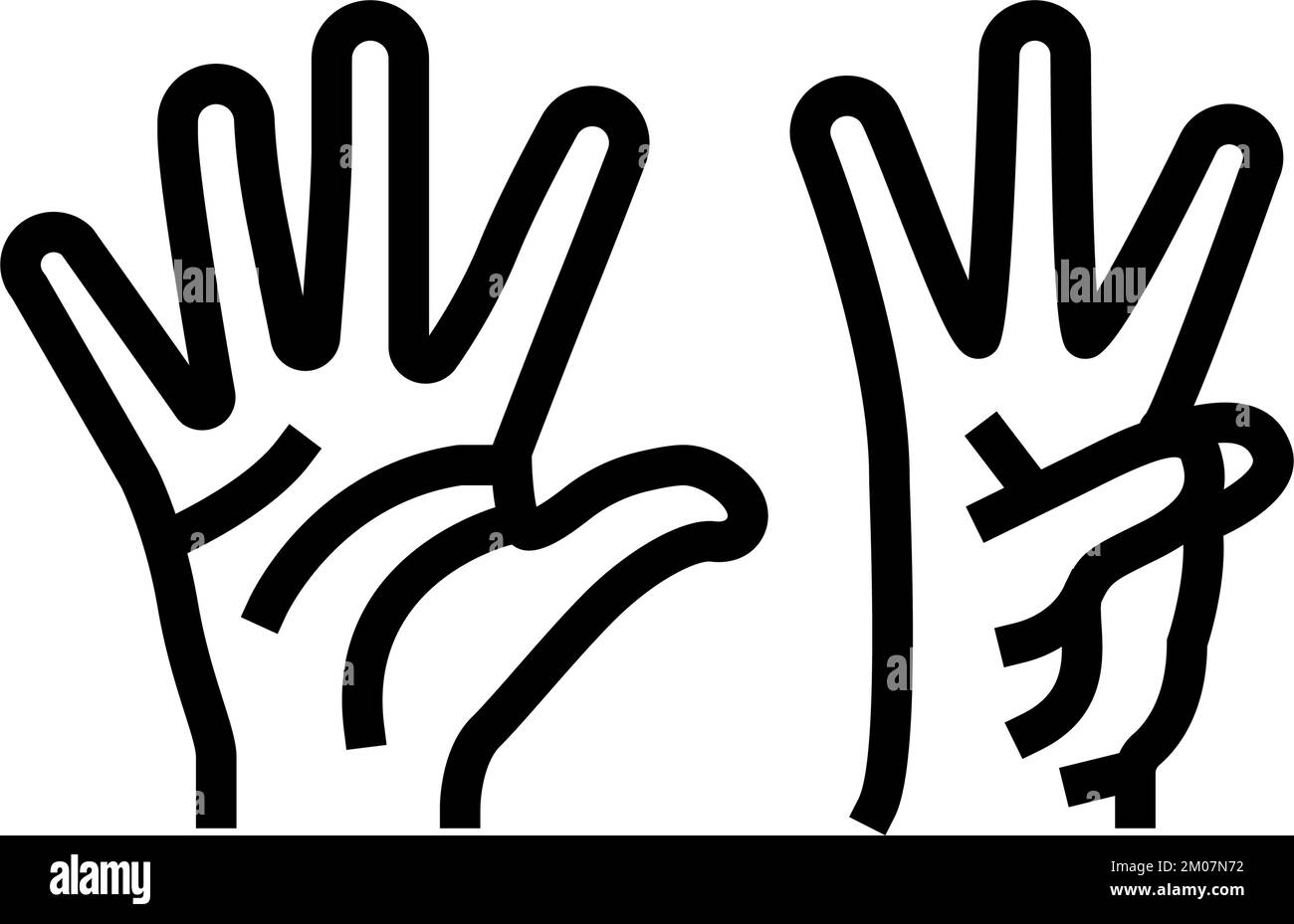 eight number hand gesture line icon vector illustration Stock Vector ...
