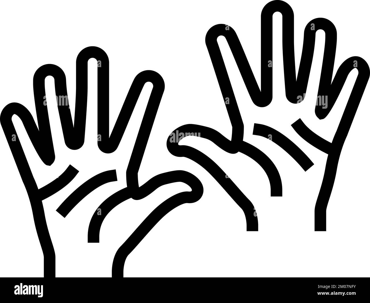 ten number hand gesture line icon vector illustration Stock Vector ...