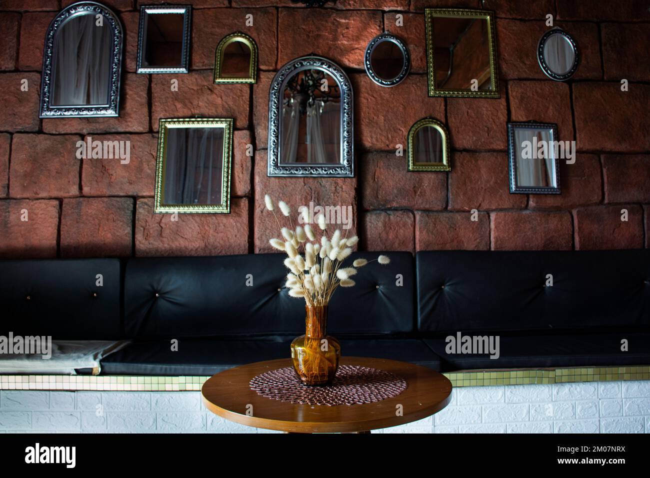 Interior design antique vintage retro modern building dining room of ...