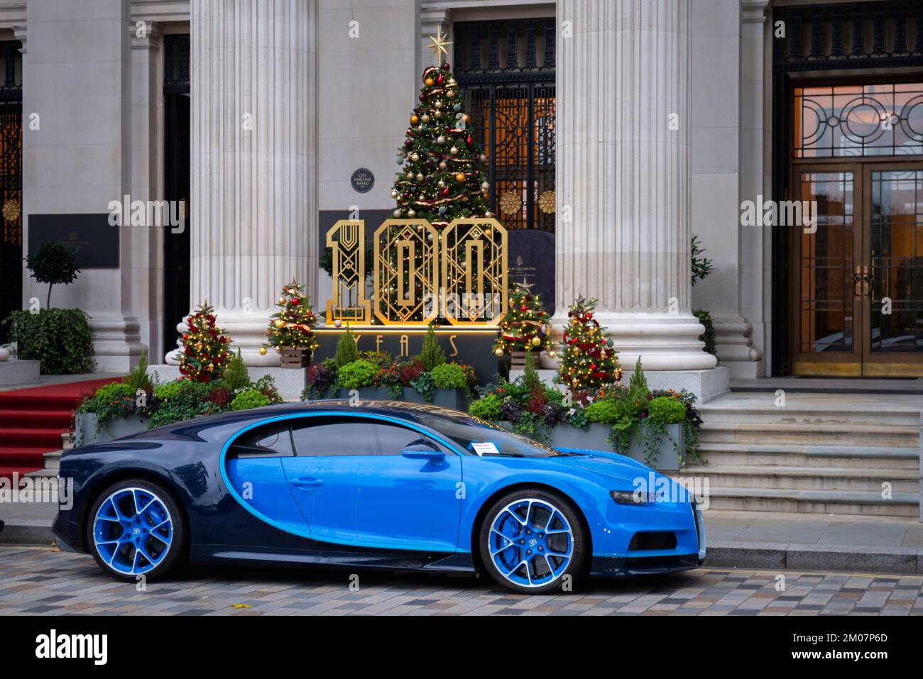 Bugatti Chiron parked outside Four Seasons Hotel, Hotel London, Ten ...