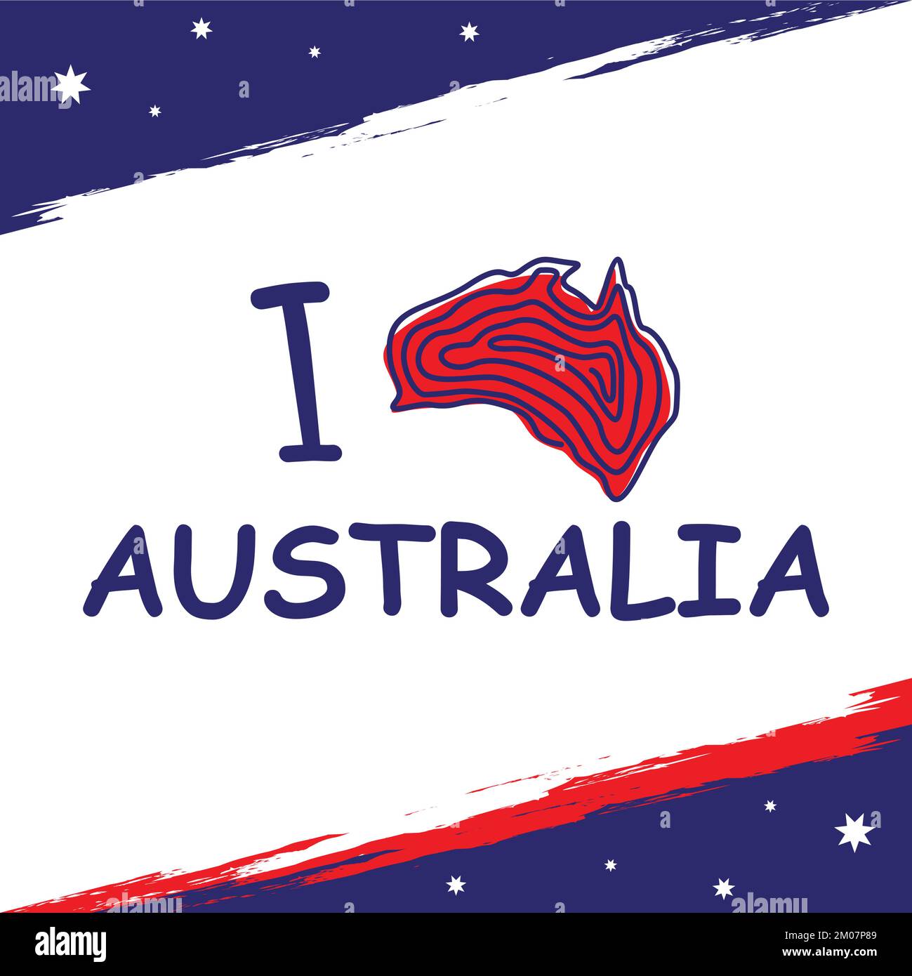I Love Australia background with map fingerprint style. Vector ...