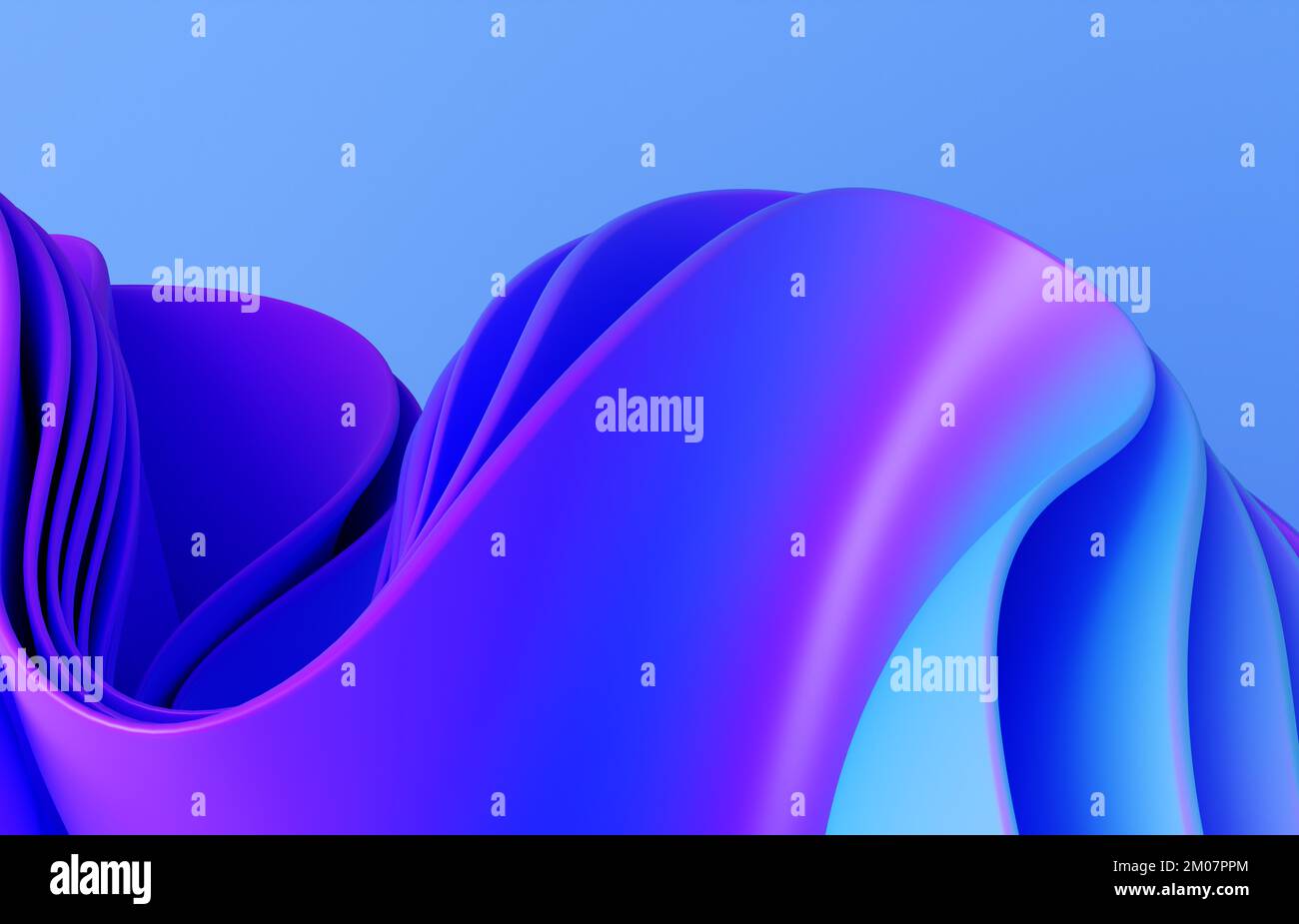 Abstract modern neon, blue, violet colors background with ruffle ...