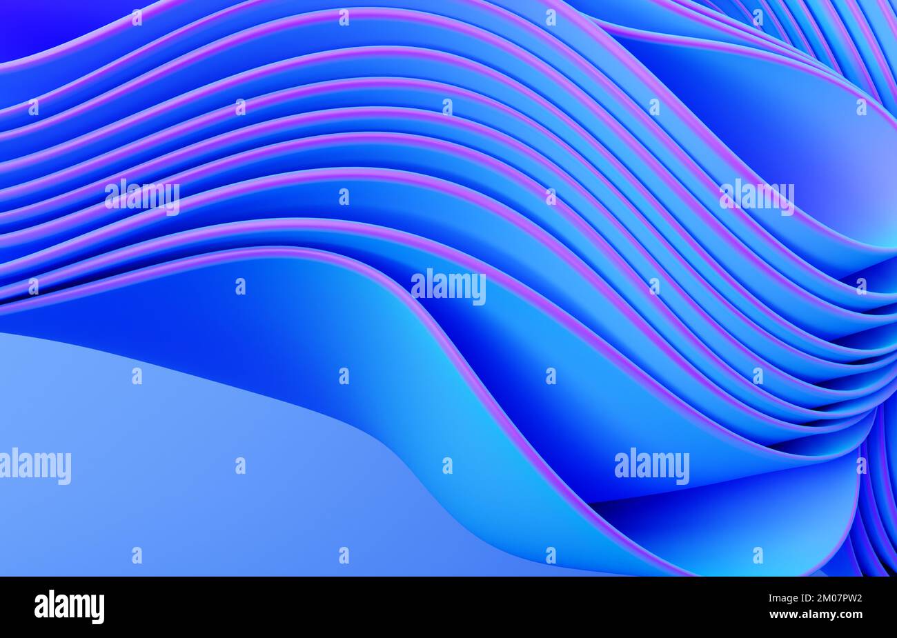 Abstract modern neon, blue, violet colors background with ruffle ...