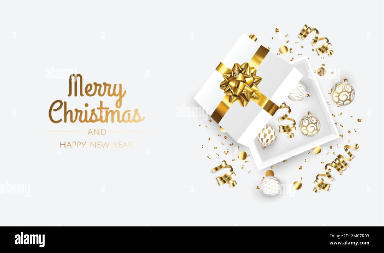 Merry Christmas and Happy New Year. Xmas Festive background with ...