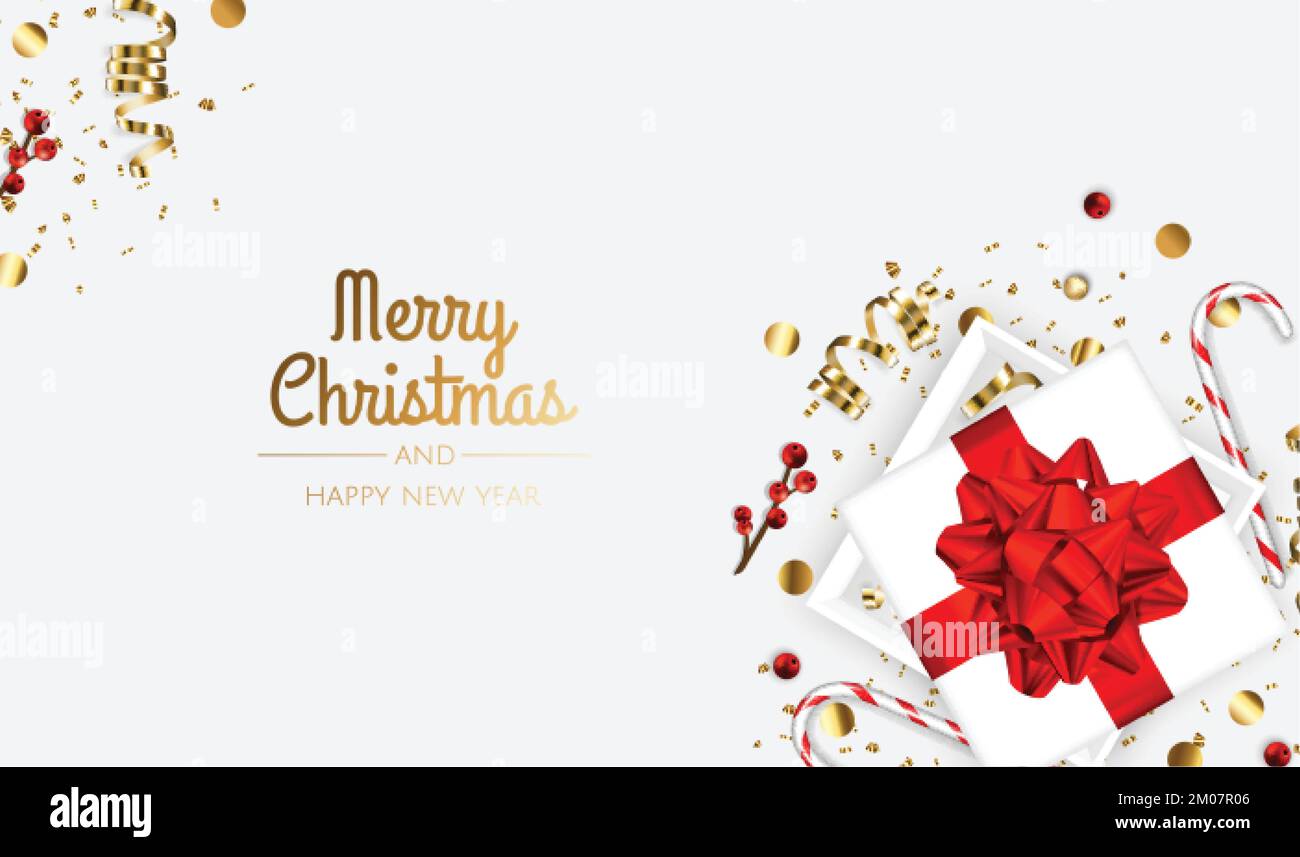 Merry Christmas and Happy New Year. Xmas Festive background with ...