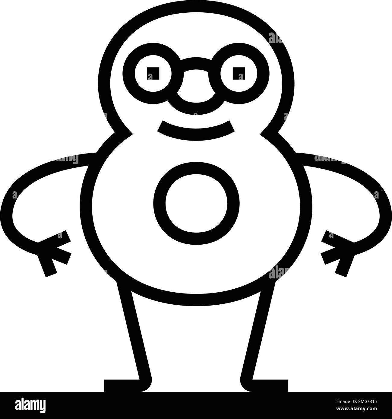 eight number character line icon vector illustration Stock Vector Image ...