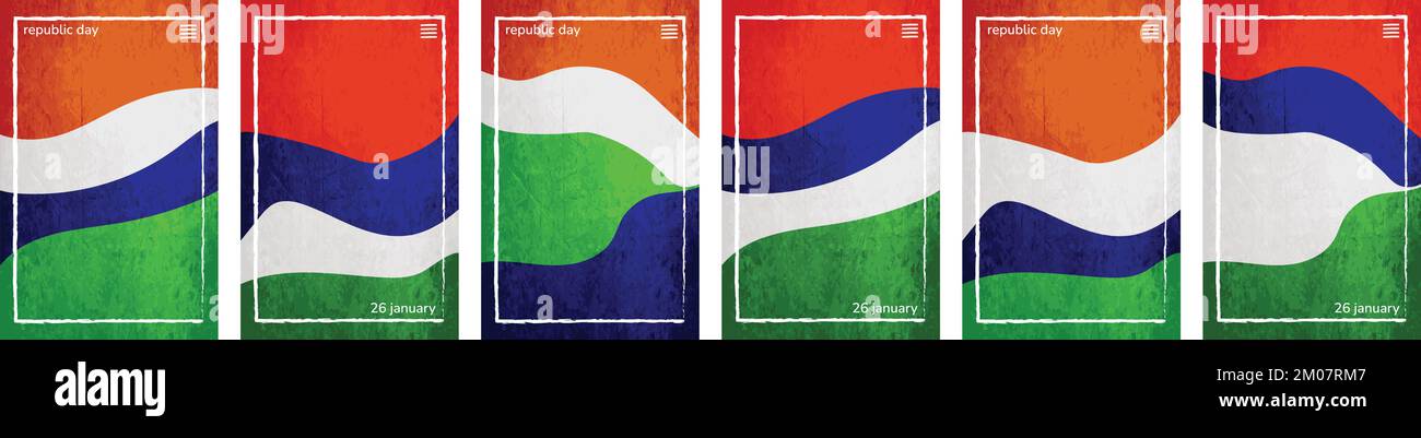 India Republic Day. 26 January Flag theme hues crushed paper vertical ...