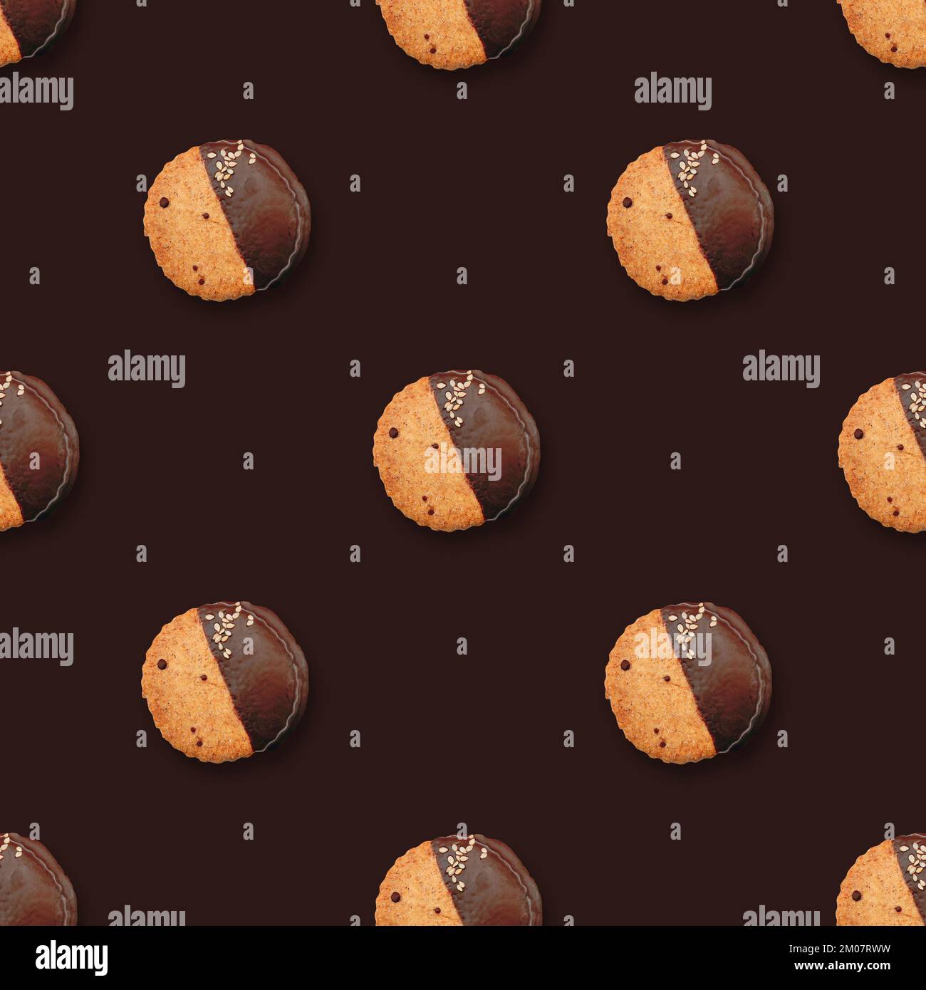 Seamless brown chocolate biscuits background Stock Photo - Alamy
