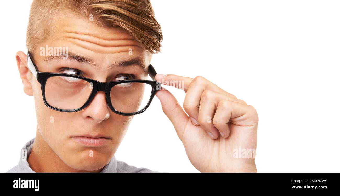This needs a closer look. Closeup cropped shot of a young man wearing ...