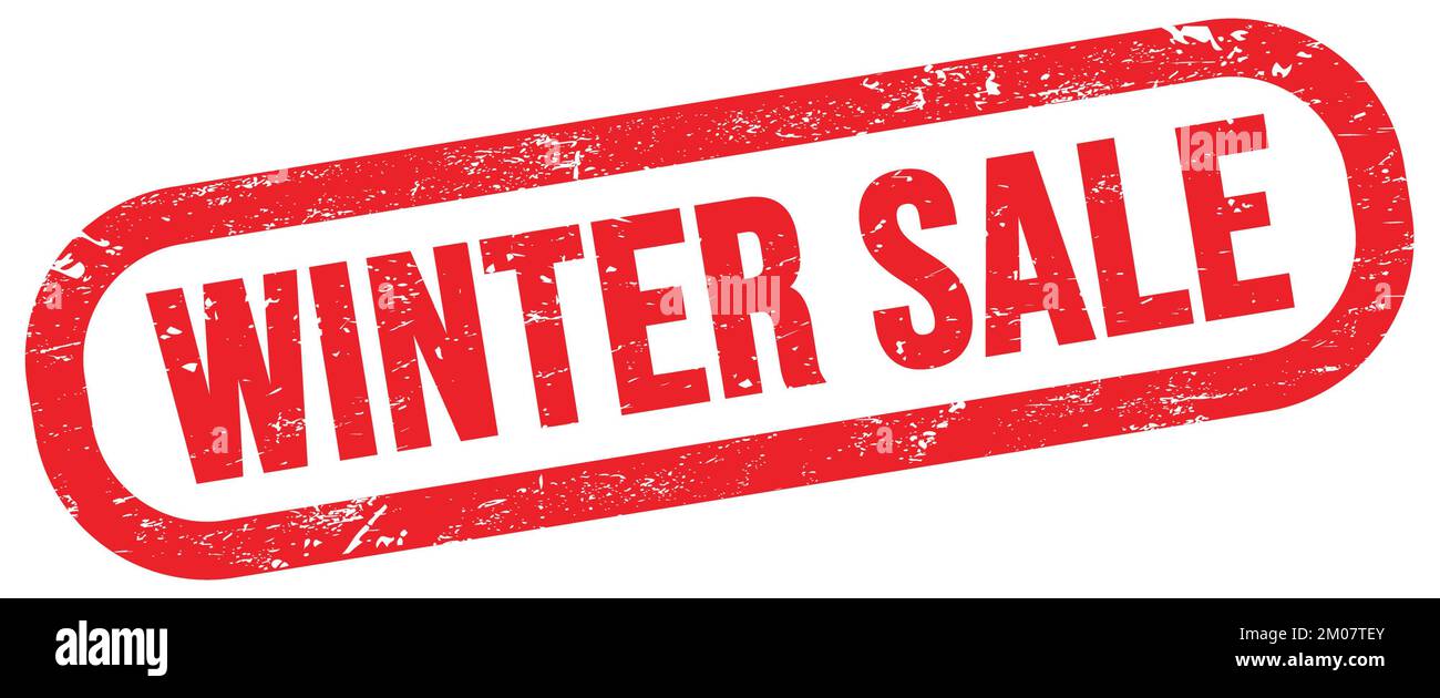 WINTER SALE, text on red rectangle stamp sign Stock Photo - Alamy