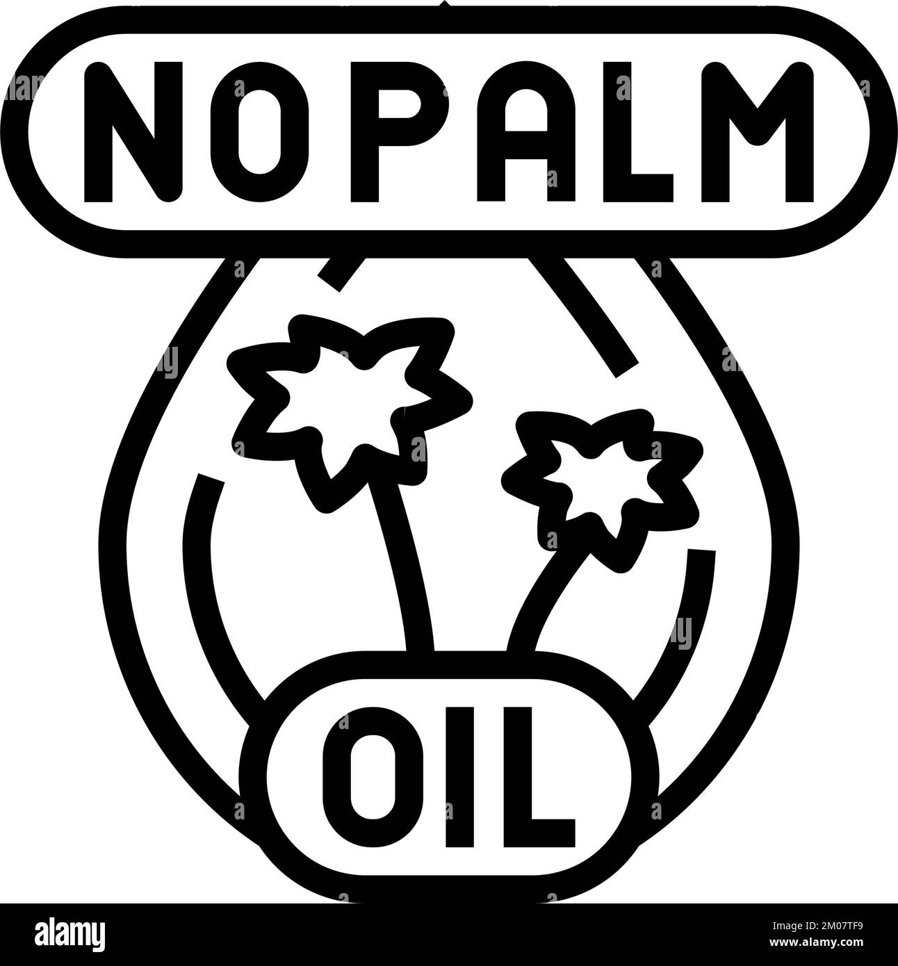 no palm oil line icon vector illustration Stock Vector Image & Art - Alamy