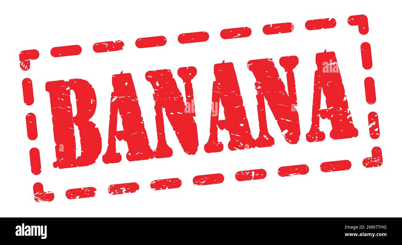 BANANA text written on red dash stamp sign Stock Photo - Alamy