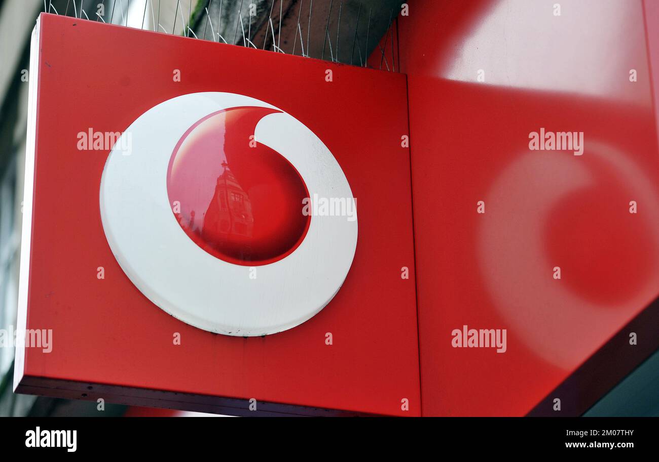 Undated file photo of signage for a Vodafone store in central London ...
