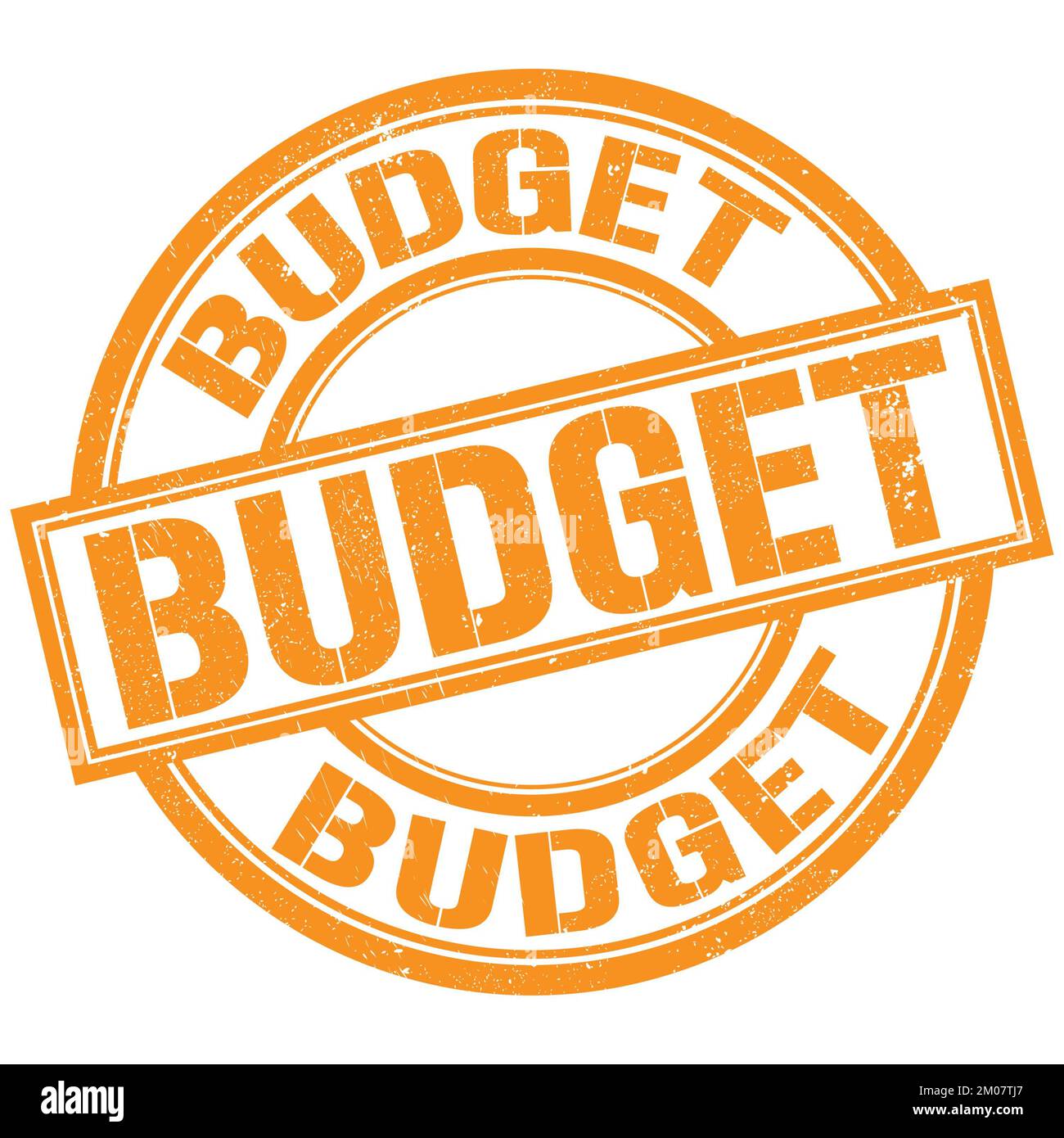 BUDGET text written on orange round stamp sign Stock Photo - Alamy