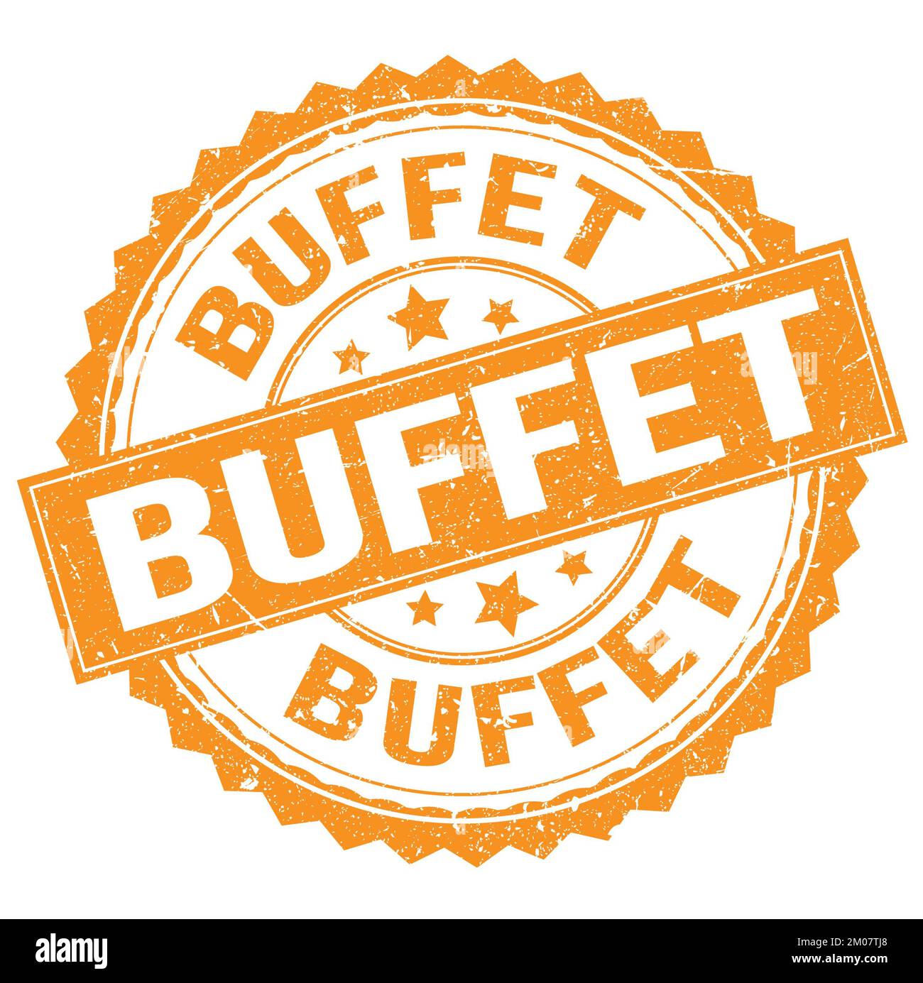 BUFFET text written on orange round stamp sign Stock Photo - Alamy