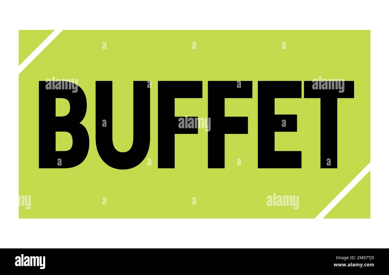 BUFFET text written on green-black rectangle stamp sign Stock Photo - Alamy