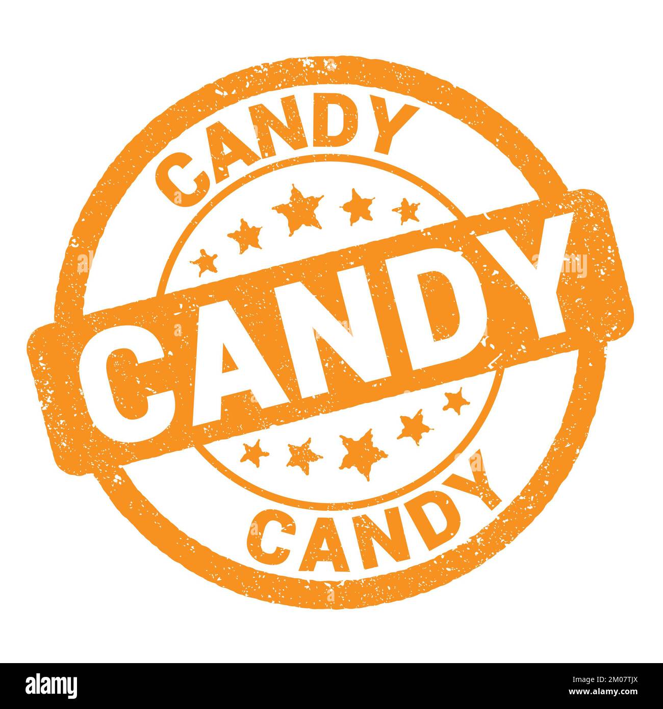 CANDY text written on orange grungy stamp sign Stock Photo - Alamy