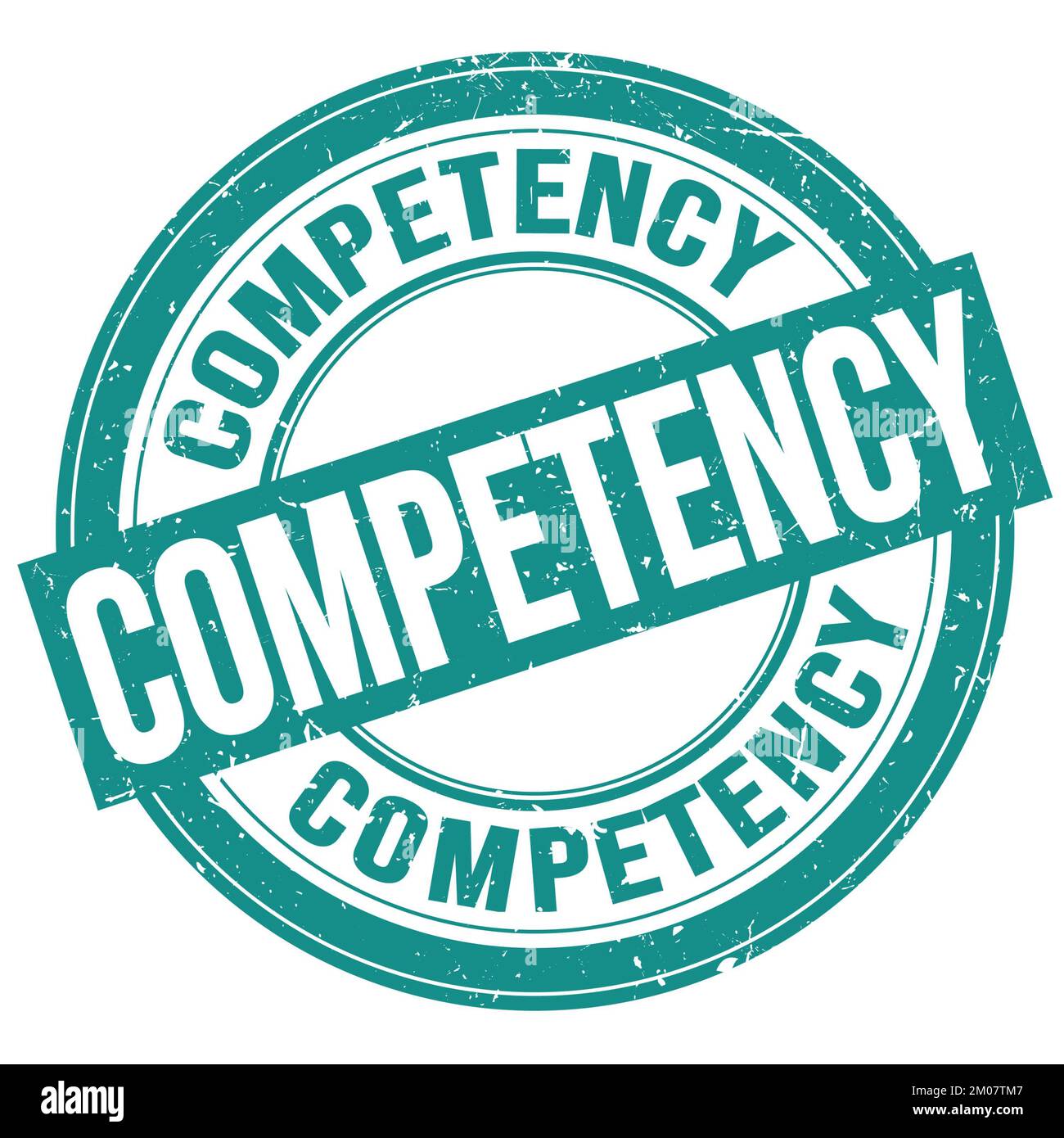 COMPETENCY text written on blue round grungy stamp sign Stock Photo - Alamy