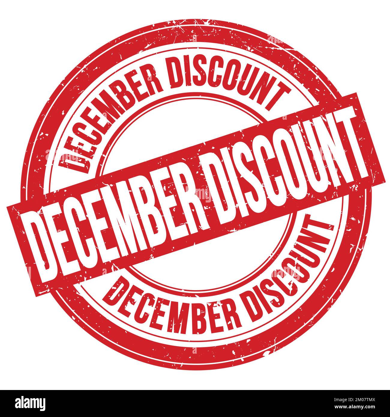 DECEMBER DISCOUNT text written on red round grungy stamp sign Stock ...