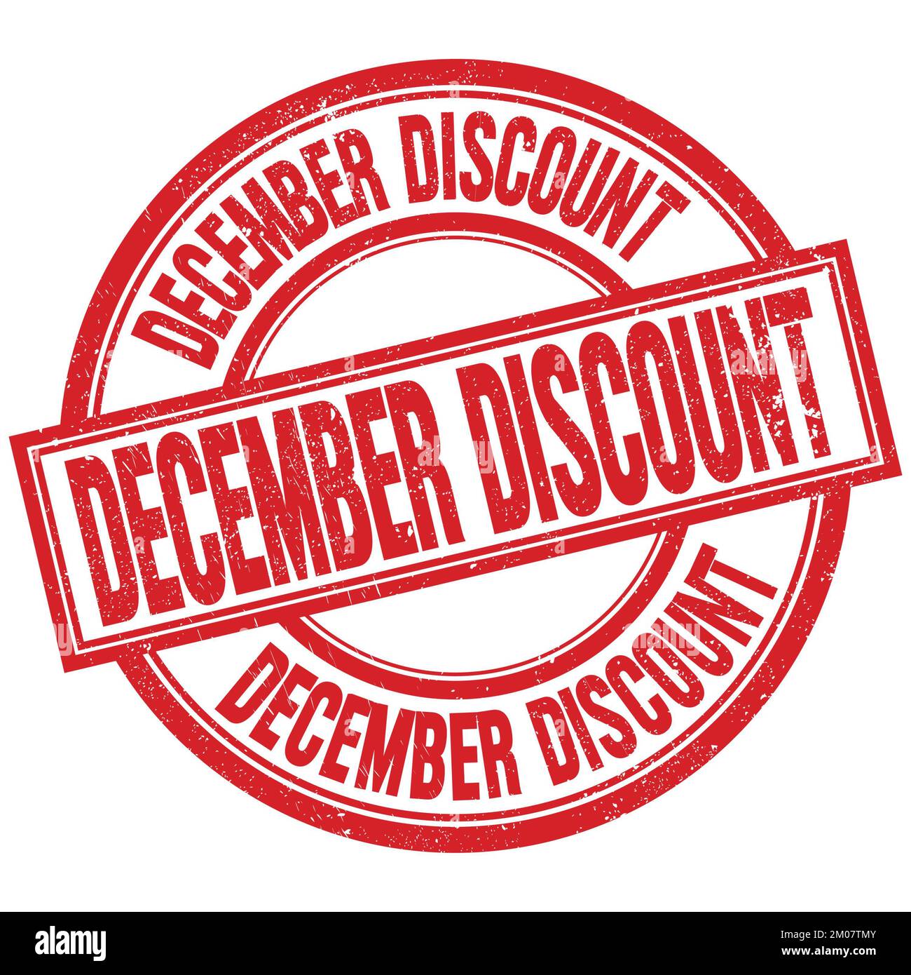DECEMBER DISCOUNT text written word on red round stamp sign Stock Photo ...