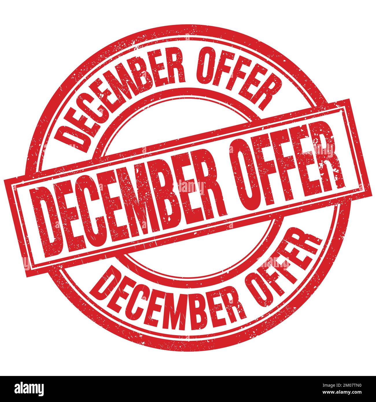 DECEMBER OFFER text written word on red round stamp sign Stock Photo ...