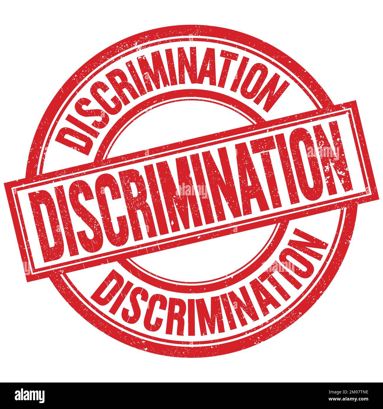 DISCRIMINATION text written word on red round stamp sign Stock Photo - Alamy