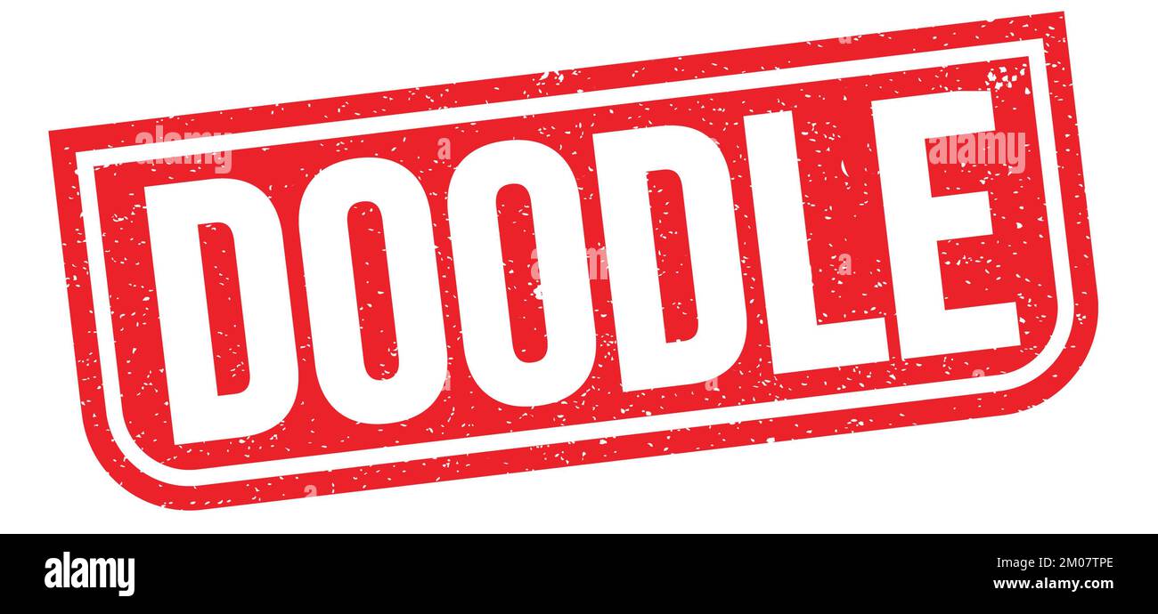 DOODLE text written on red grungy stamp sign Stock Photo - Alamy