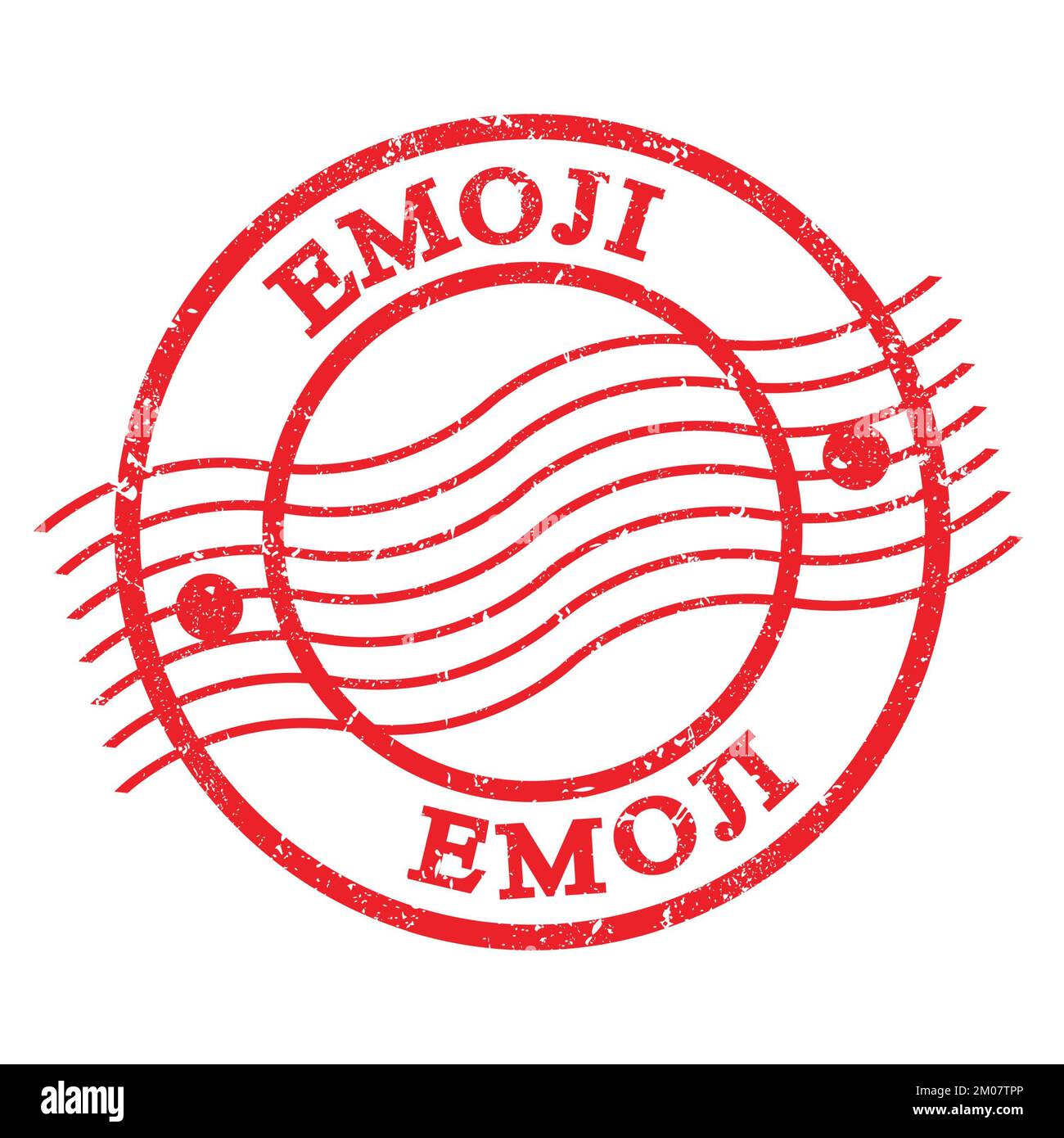EMOJI, text written on red grungy postal stamp Stock Photo - Alamy