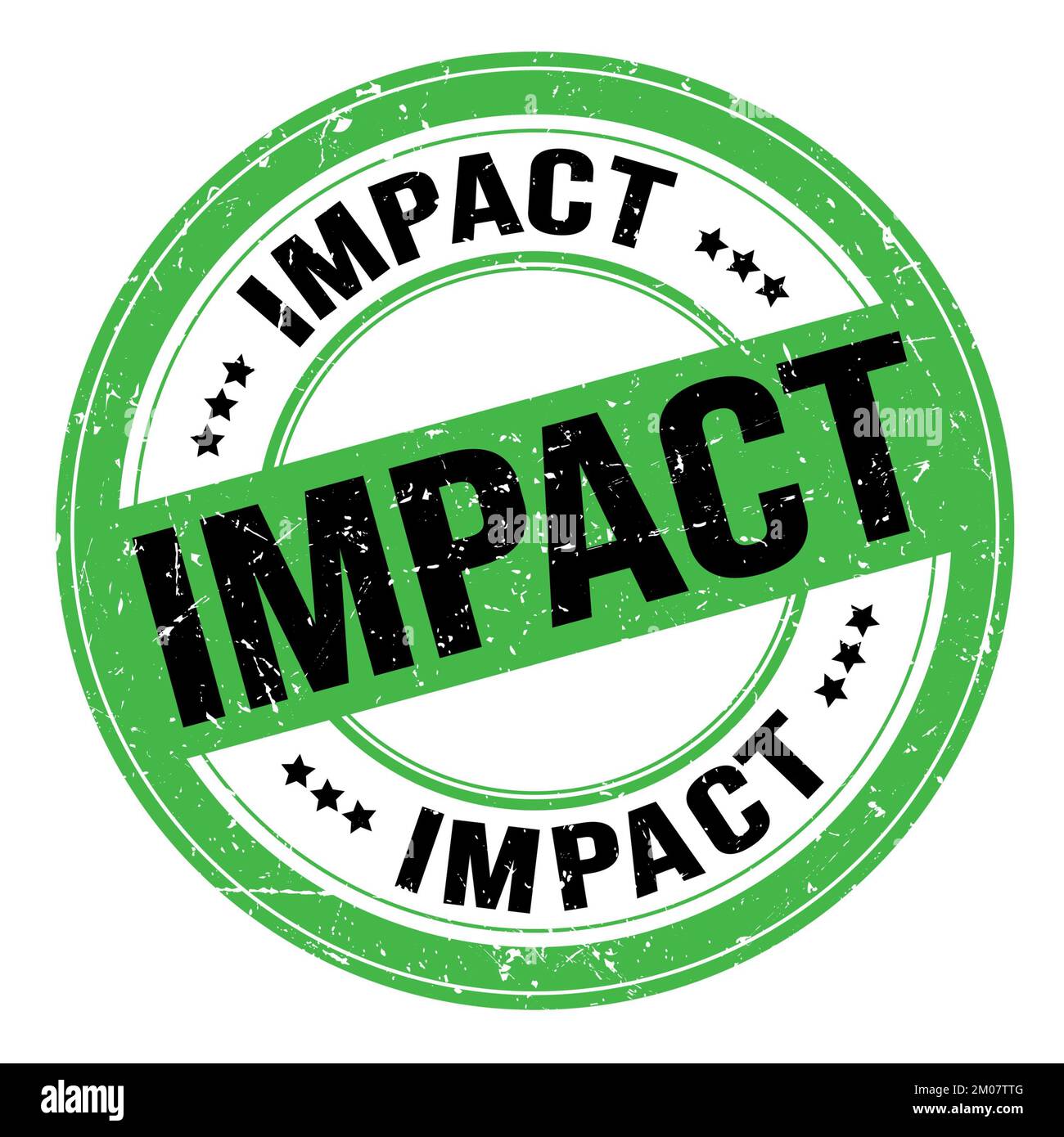 IMPACT text written on green-black round grungy stamp sign Stock Photo ...
