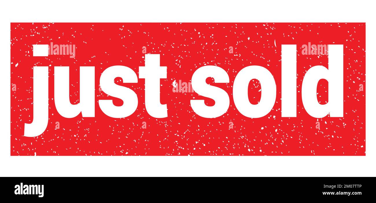 just sold text written on red grungy stamp sign Stock Photo - Alamy