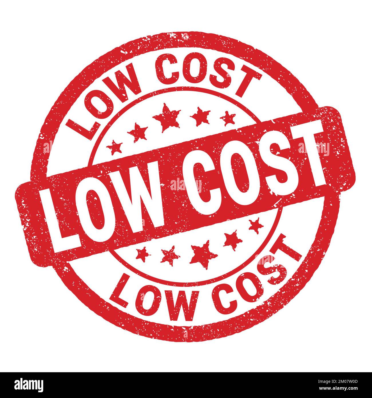 LOW COST text written on red grungy stamp sign Stock Photo - Alamy