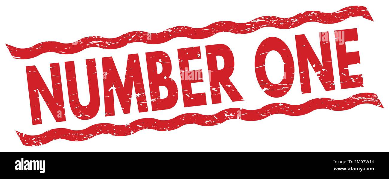 NUMBER ONE text written on red lines stamp sign Stock Photo - Alamy