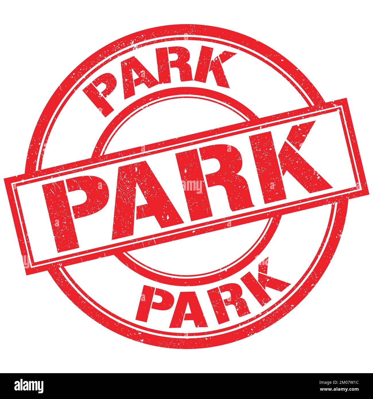 PARK text written on red round stamp sign Stock Photo - Alamy