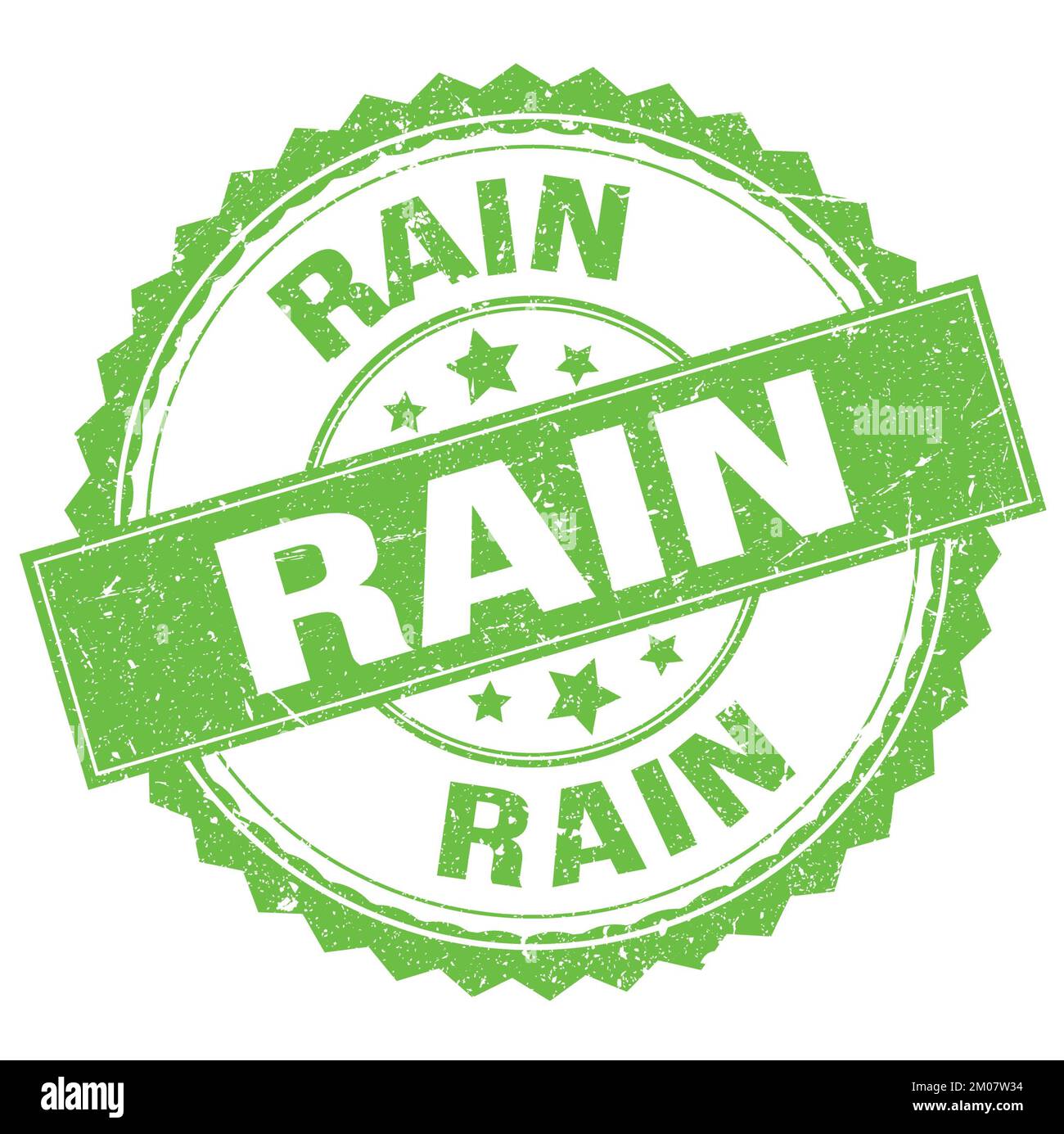 RAIN text written on green round stamp sign Stock Photo - Alamy
