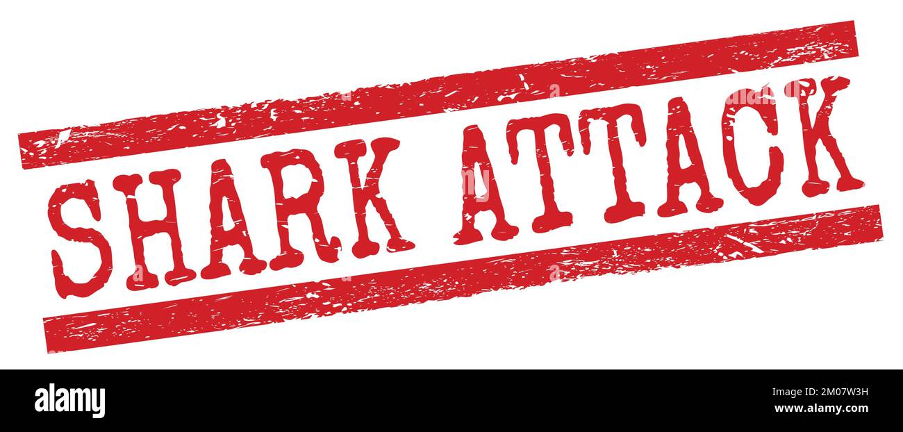SHARK ATTACK text written on red grungy lines stamp sign Stock Photo ...