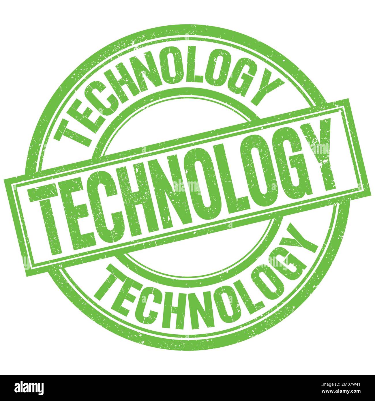 TECHNOLOGY text written word on green round stamp sign Stock Photo - Alamy