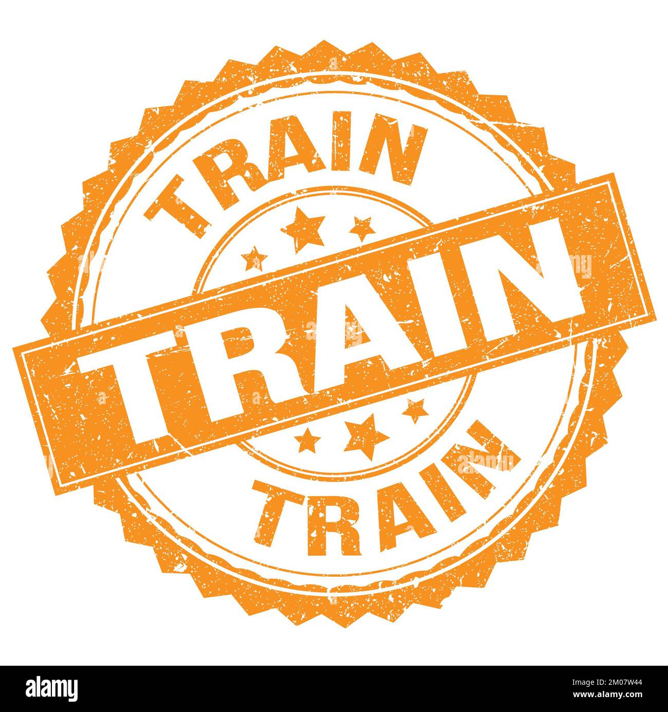 TRAIN text written on orange round stamp sign Stock Photo - Alamy