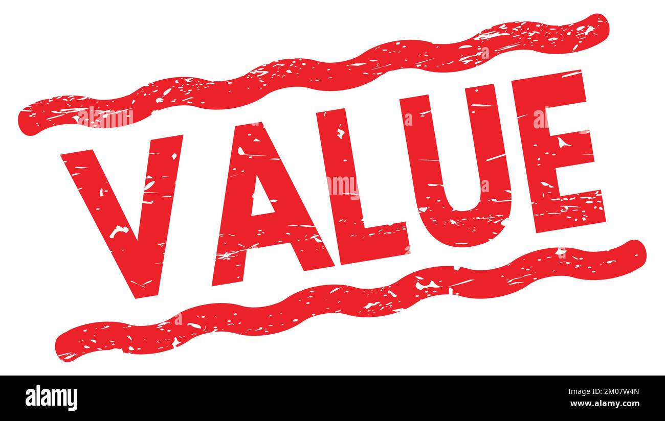 VALUE text written on red lines stamp sign Stock Photo - Alamy