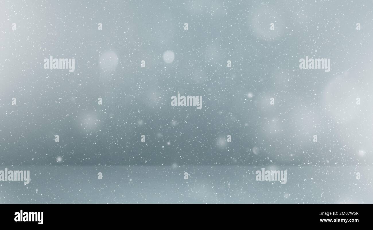 Snow flake particles on grey background. Christmas blank greeting card ...