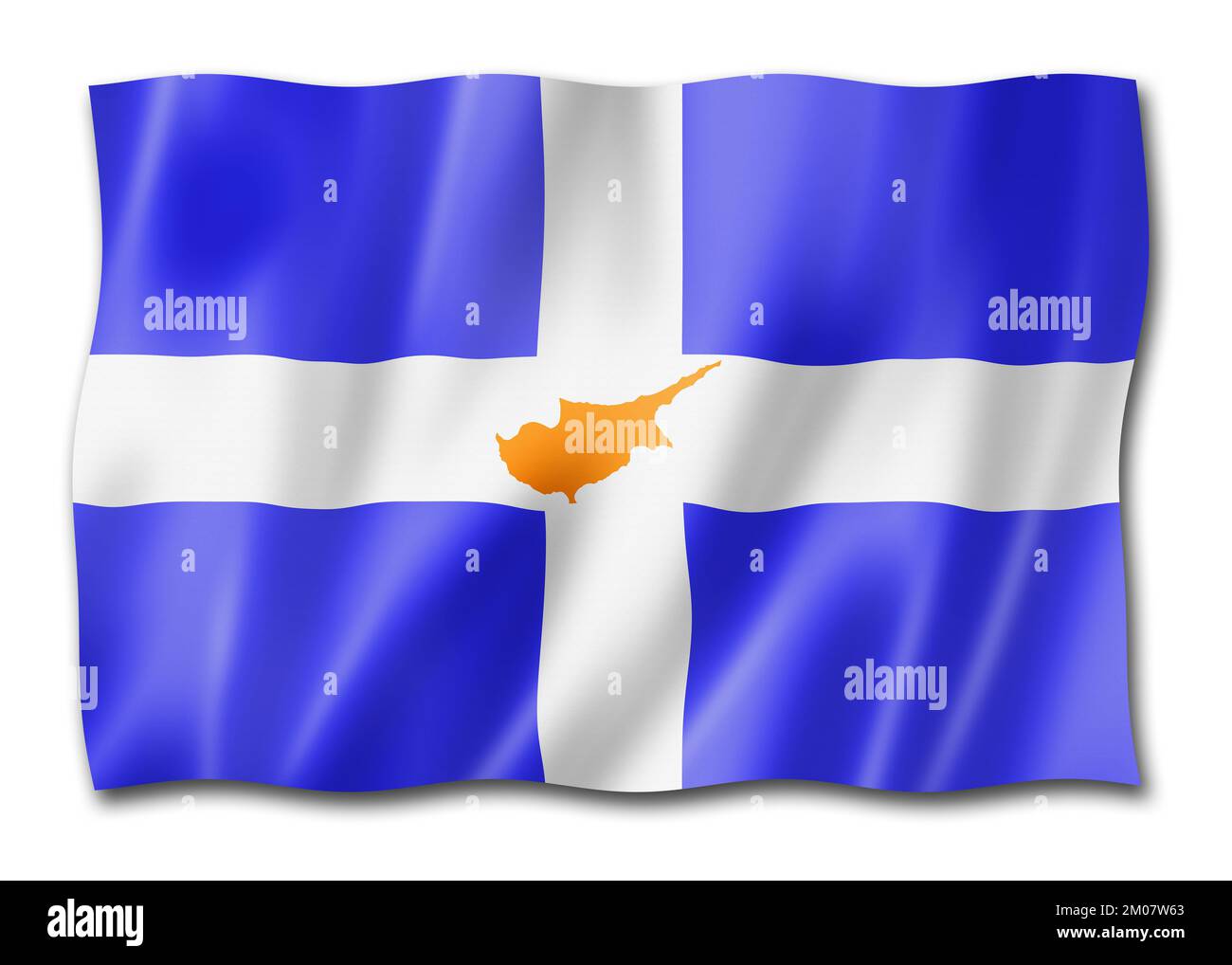 Greek Cypriots ethnic flag, Europe. 3D illustration Stock Photo - Alamy