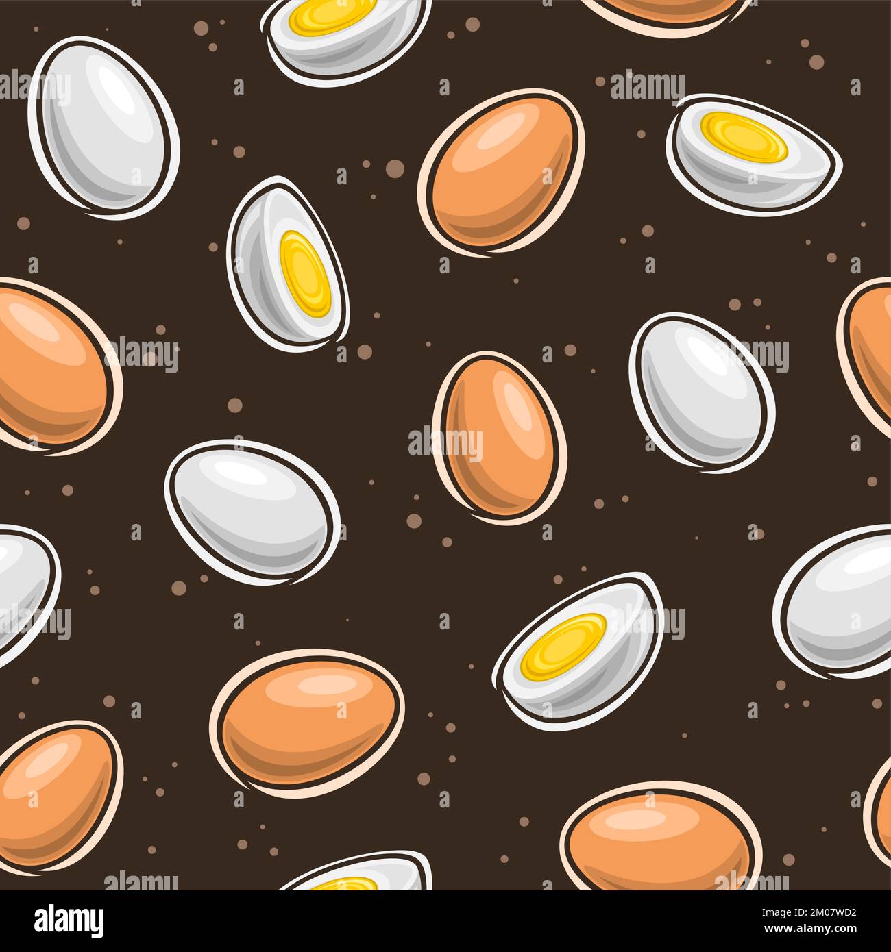 Vector Eggs Seamless Pattern, decorative repeating background with cut out illustration of ...
