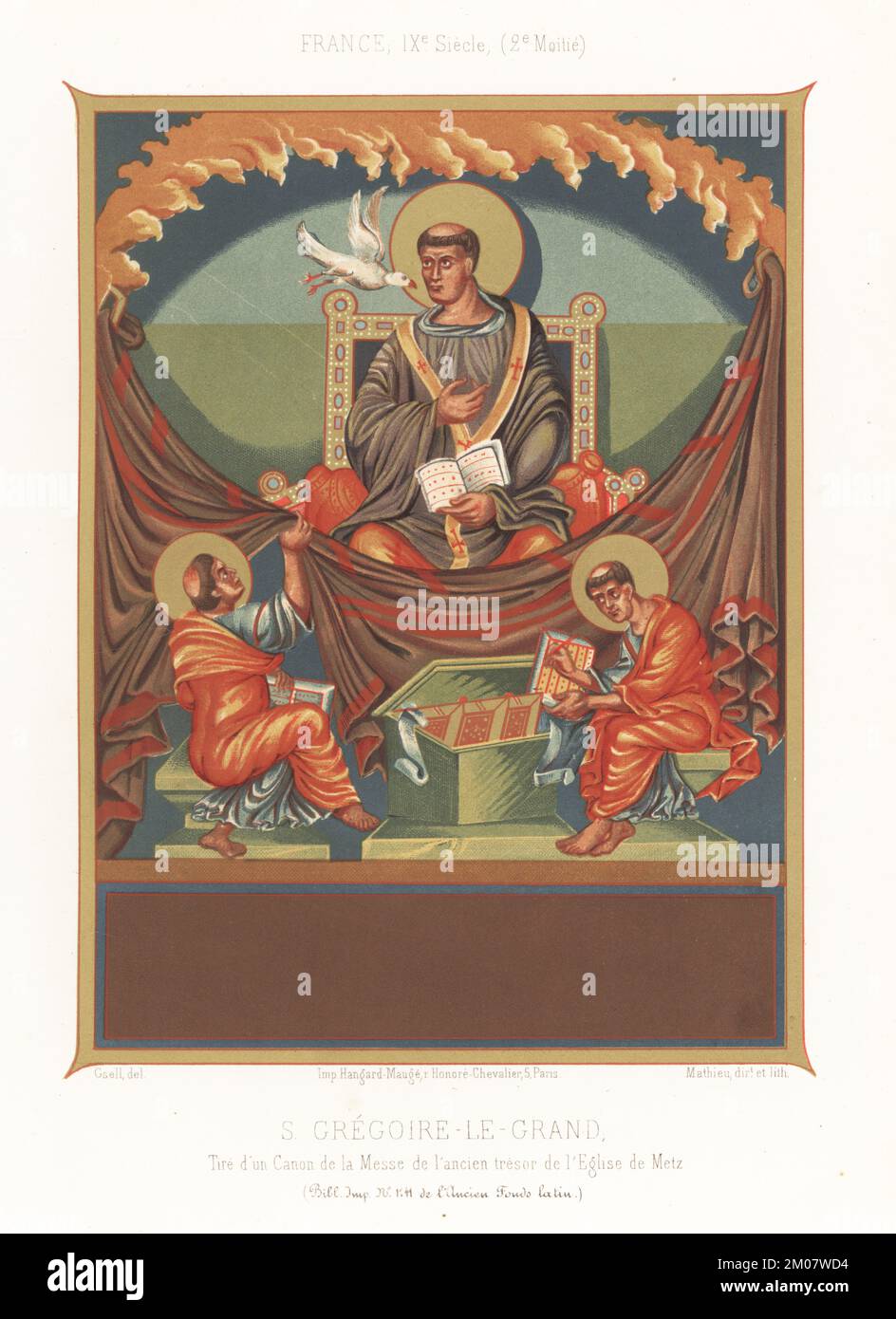 Pope Gregory I depicted in late 9th century French costume. Saint ...