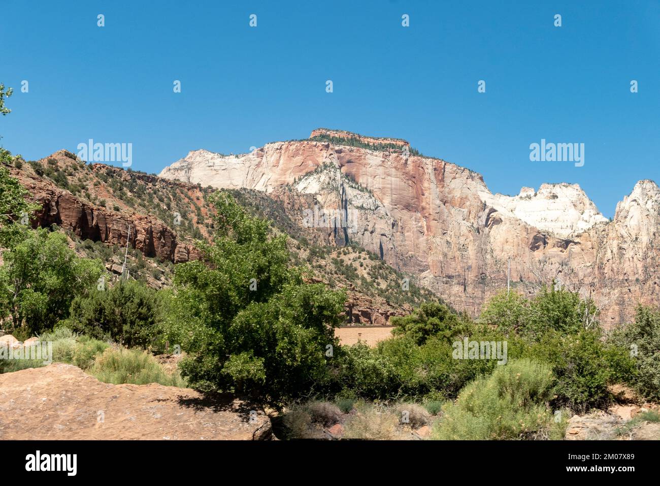 scenic mountain landscape in the zion national park, Utah, USA Stock ...