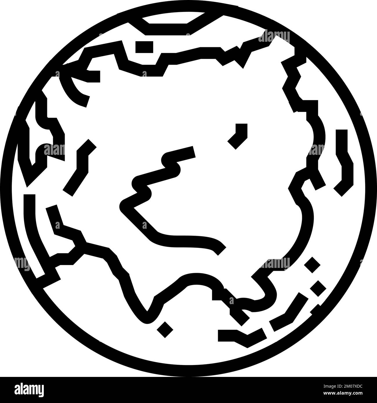 asia earth planet map line icon vector illustration Stock Vector Image ...