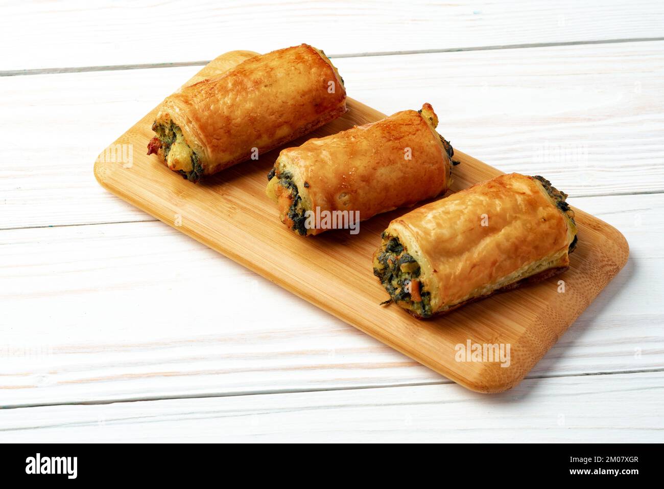 Banquet table with variety of stuffed pies pastry Stock Photo - Alamy