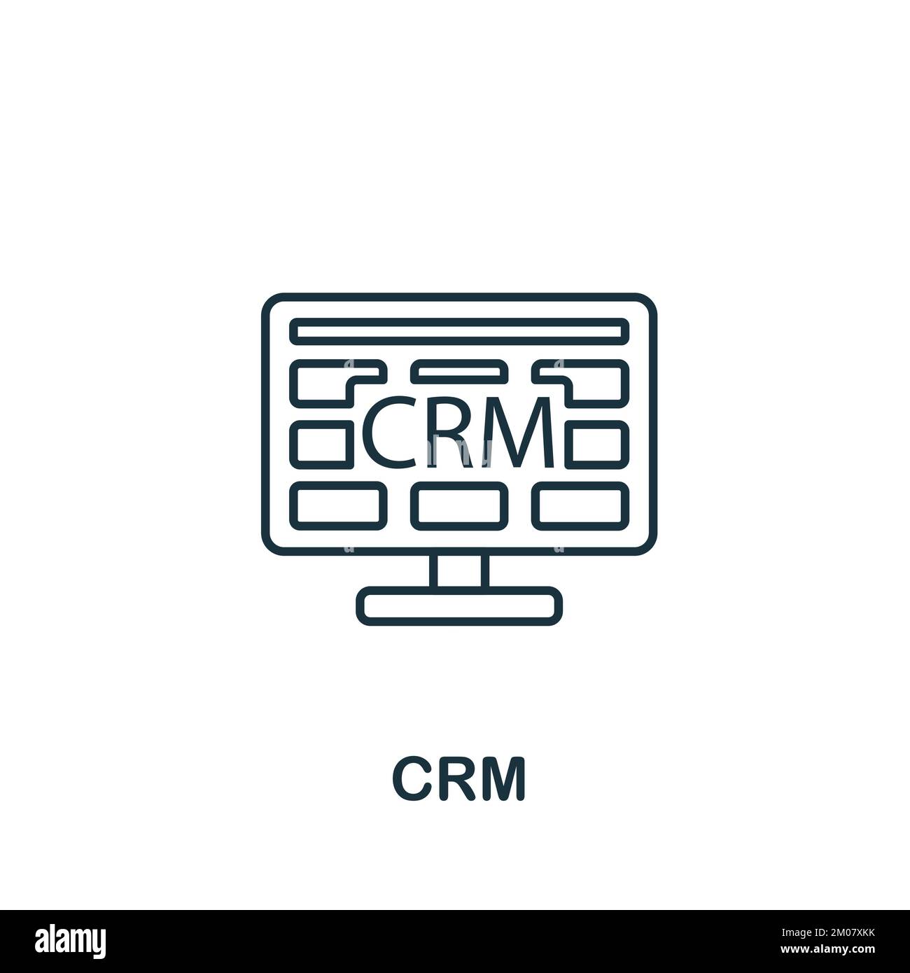 Crm Icon Monochrome Simple Business Intelligence Icon For Templates