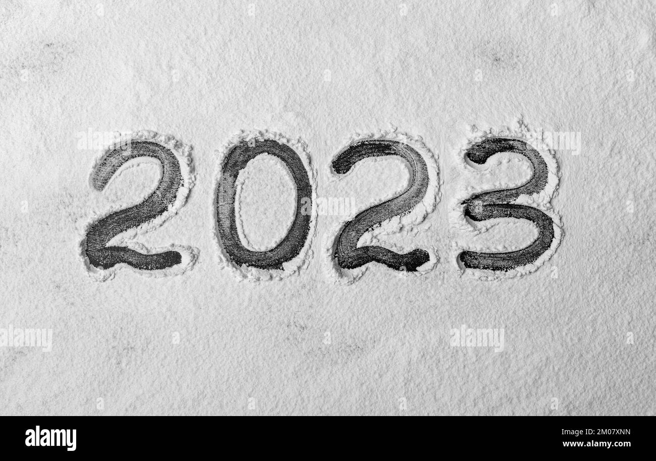 Numbers 2023 in the snow Stock Photo - Alamy