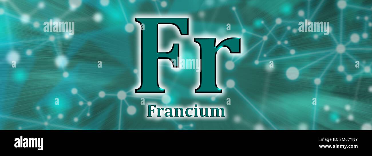 Fr symbol. Francium chemical element on green network background Stock ...